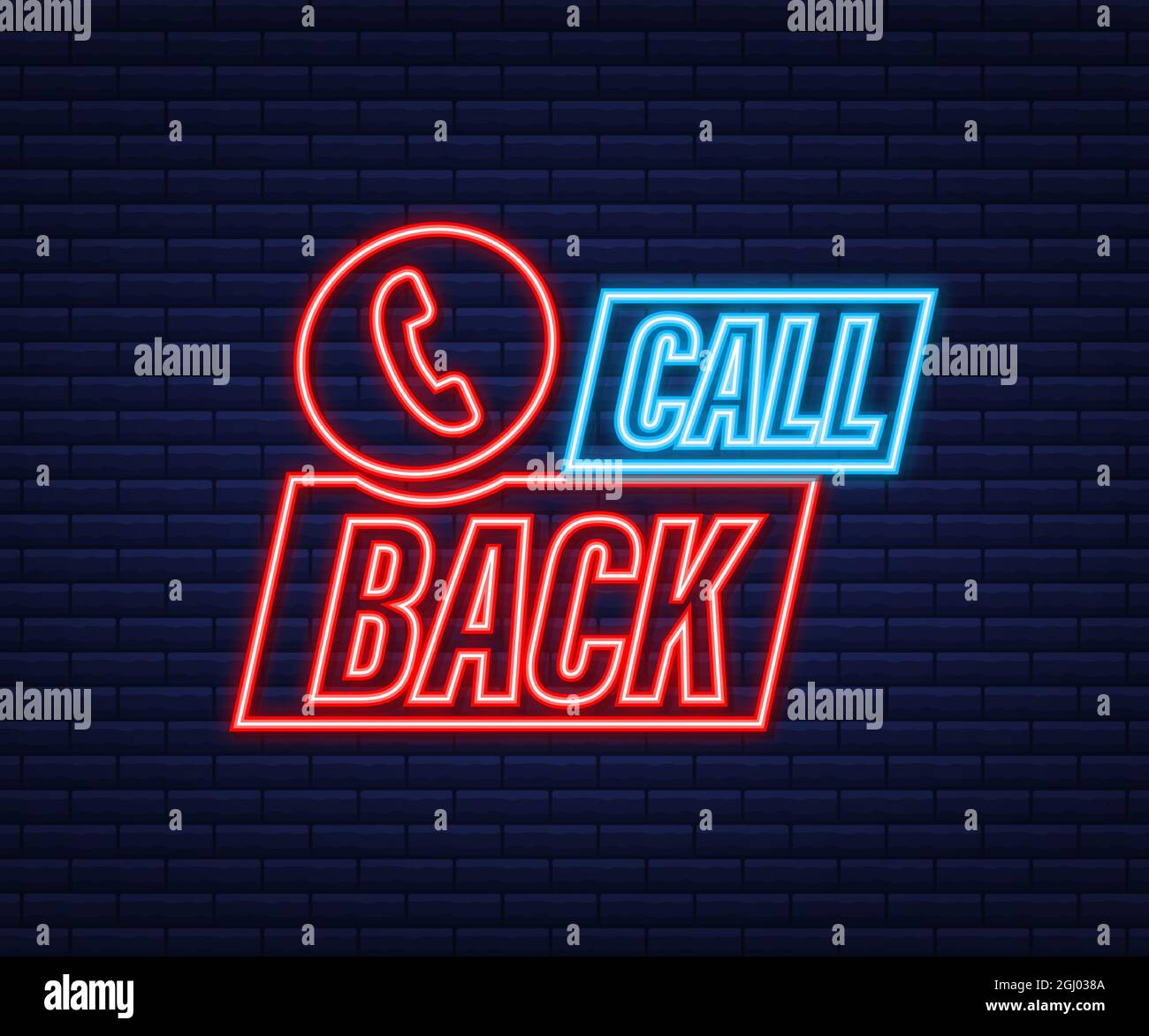 Call back. Information technology. Telephone neon icon. Customer ...
