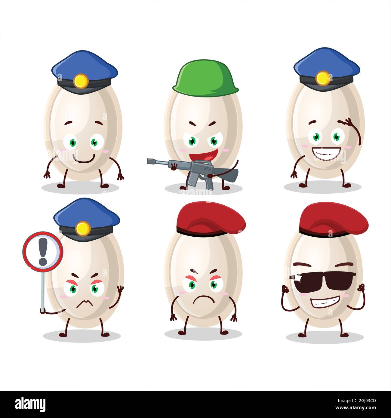 A dedicated Police officer of pumpkin seed mascot design style. Vector ...