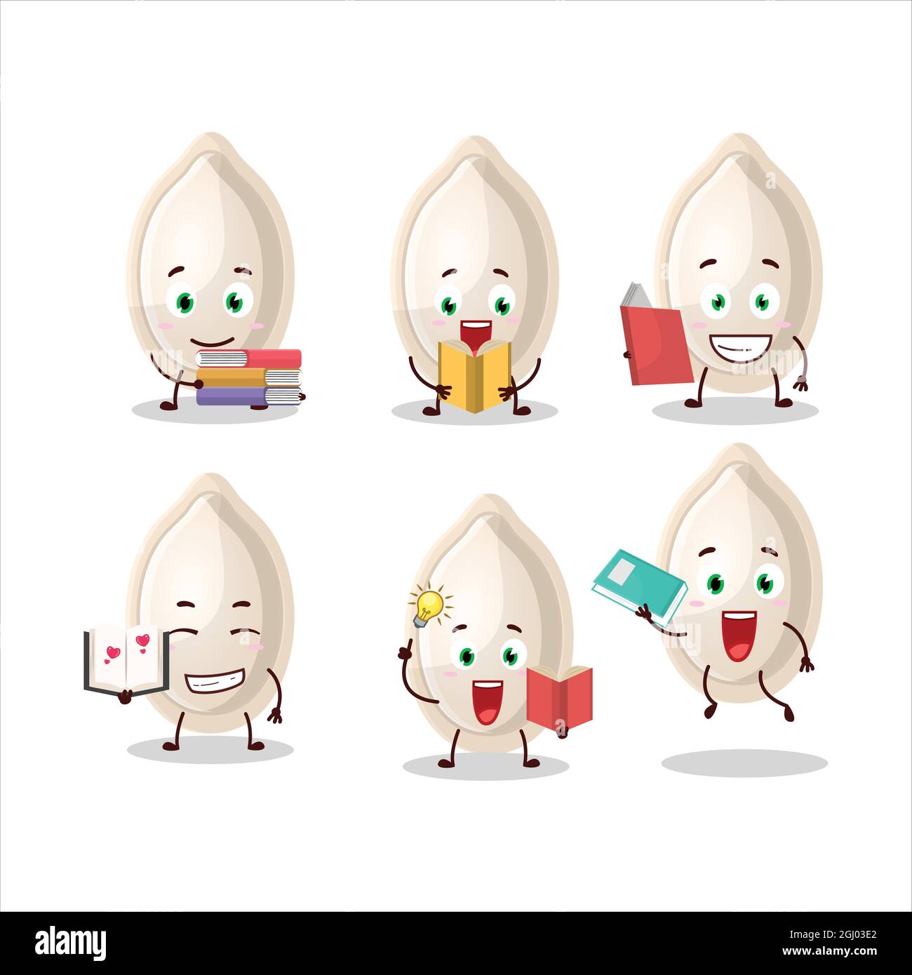 A picture of pumpkin seed cartoon character concept reading an amusing ...