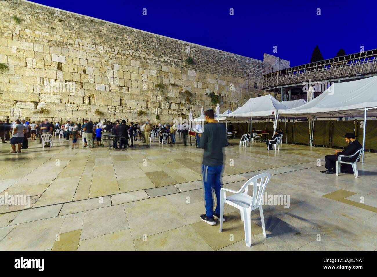 Jerusalem, Israel - August 29, 2021: Jewish prayers perform Selichot ...