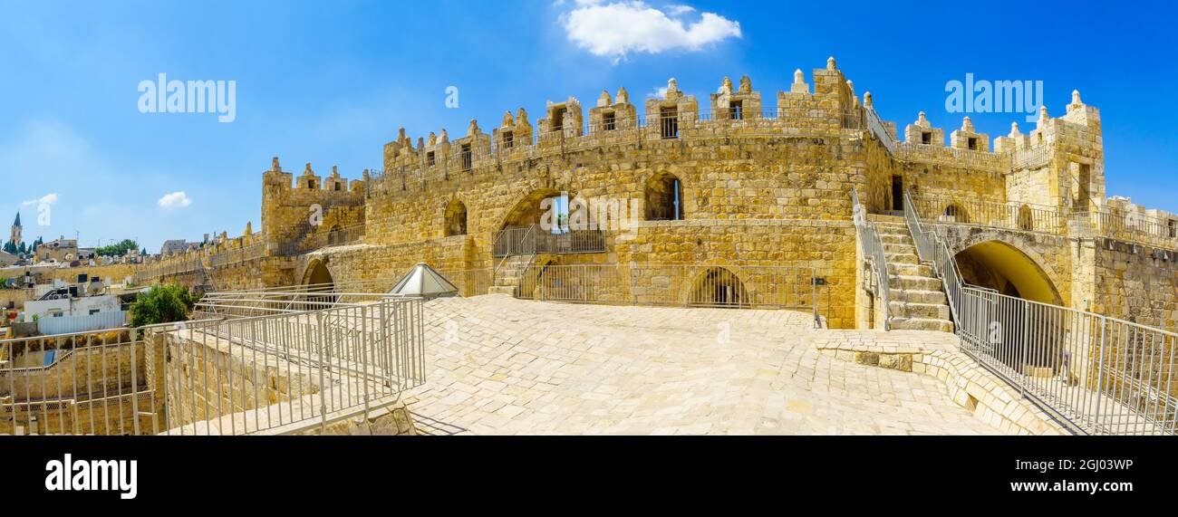 Jerusalem, Israel - August 30, 2021: Panoramic view of the upper ...