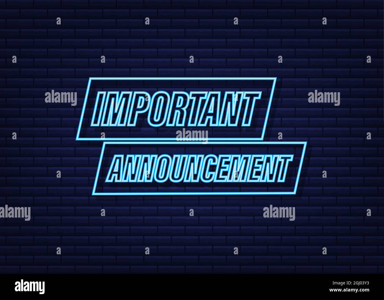 Banner with important announcement. Blue important announcement sign ...