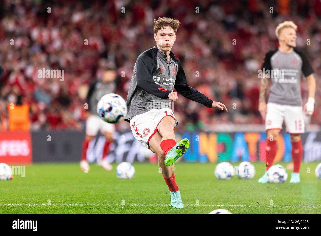 Copenhagen, Denmark. 07th Sep, 2021. Andreas Skov Olsen (11) of Denmark ...