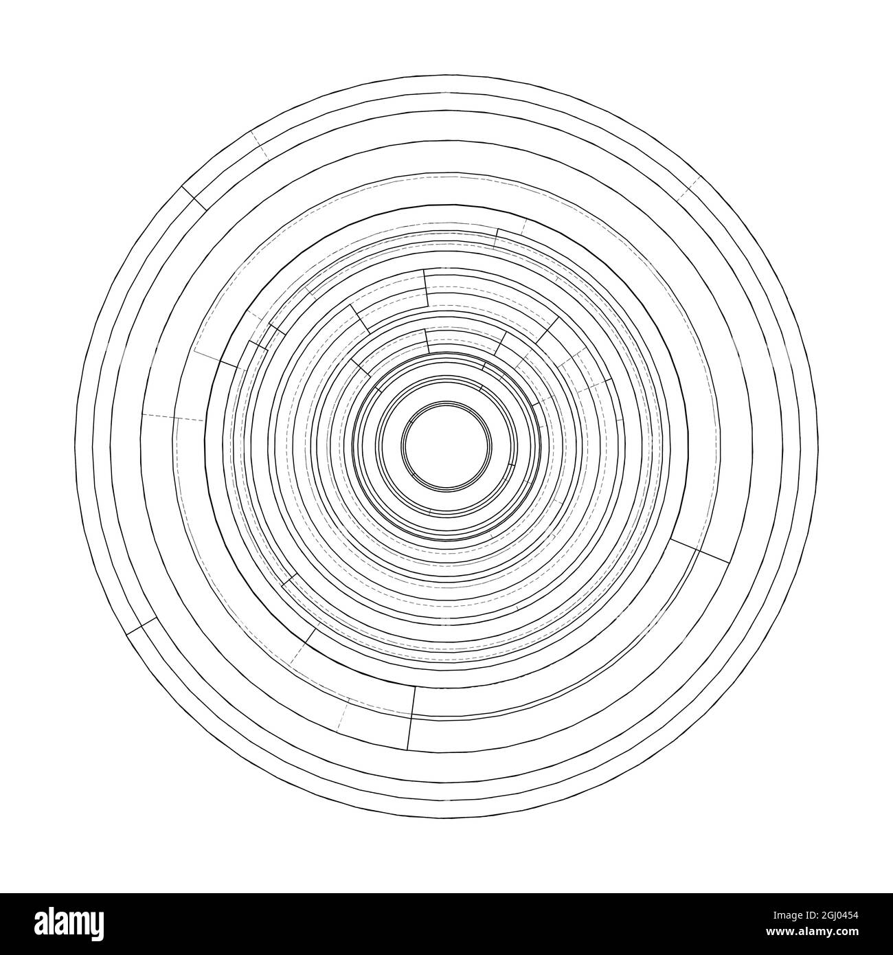 Concentric, radiating circles. Vector Stock Vector Image & Art - Alamy