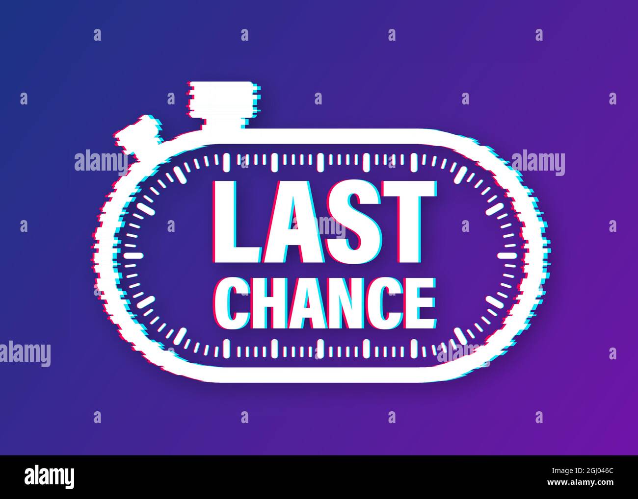 last chance and last minute offer with clock signs banners, business ...