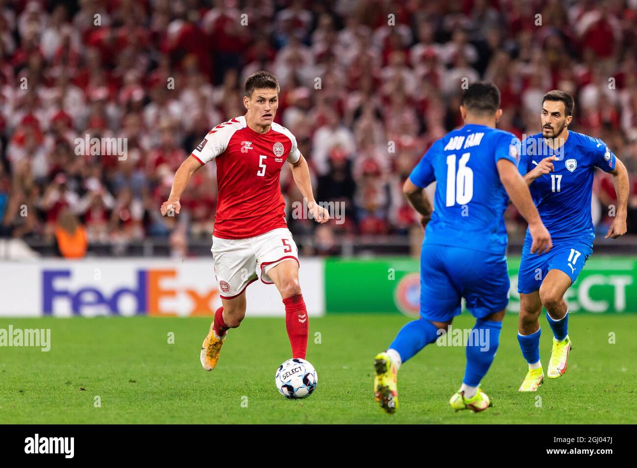 Copenhagen, Denmark. 07th Sep, 2021. Joakim Maehle (5) of Denmark seen ...