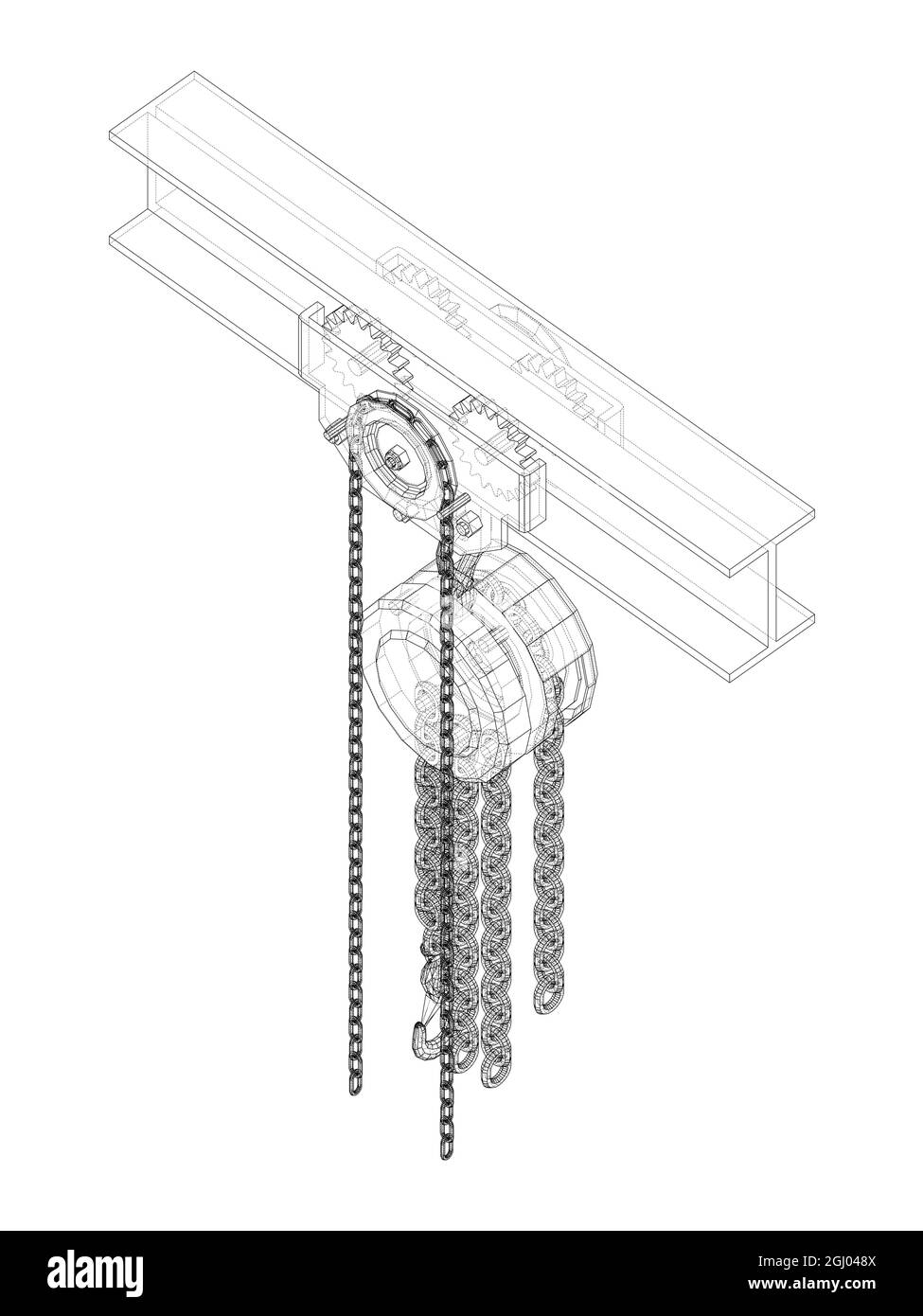 A Hoist on the beam. Vector Stock Vector Image & Art - Alamy