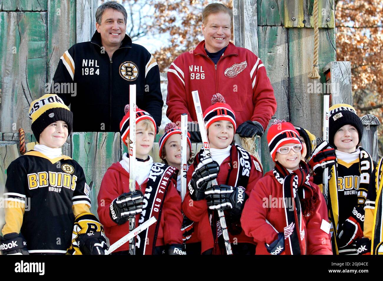 New York, NY, USA. 24 November, 2011. Cam Neely, Larry Murphy, pose ...