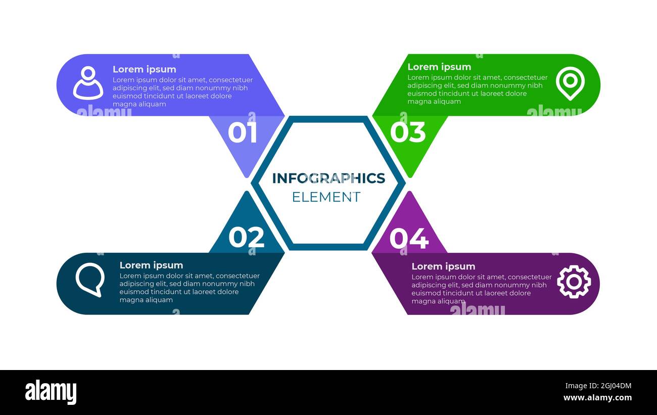 modern flat infographic design. Four Step Infographic design template ...