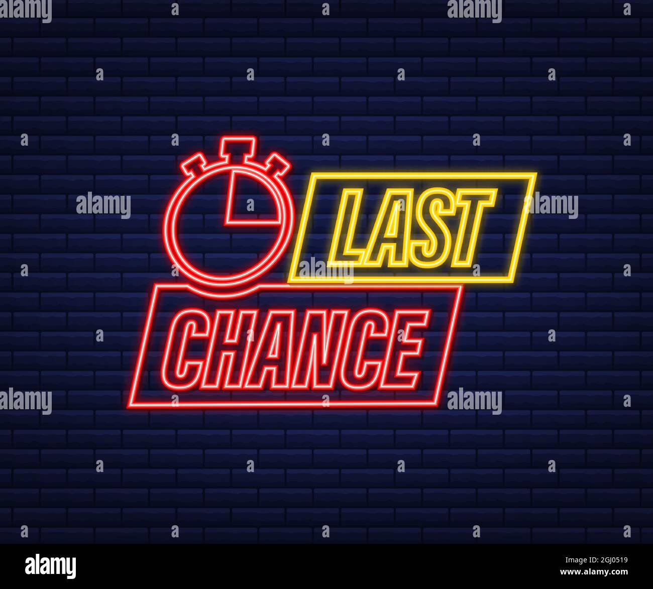 last chance and last minute offer with neon clock signs banners ...