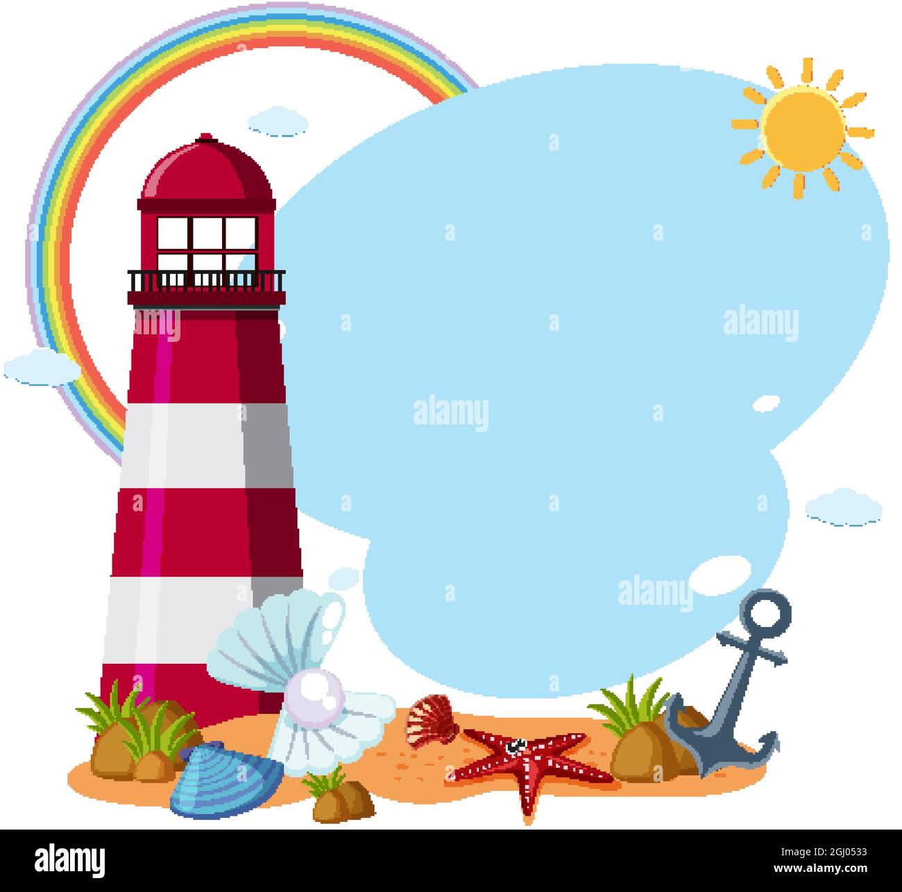 Beach scene banner template illustration Stock Vector Image & Art - Alamy