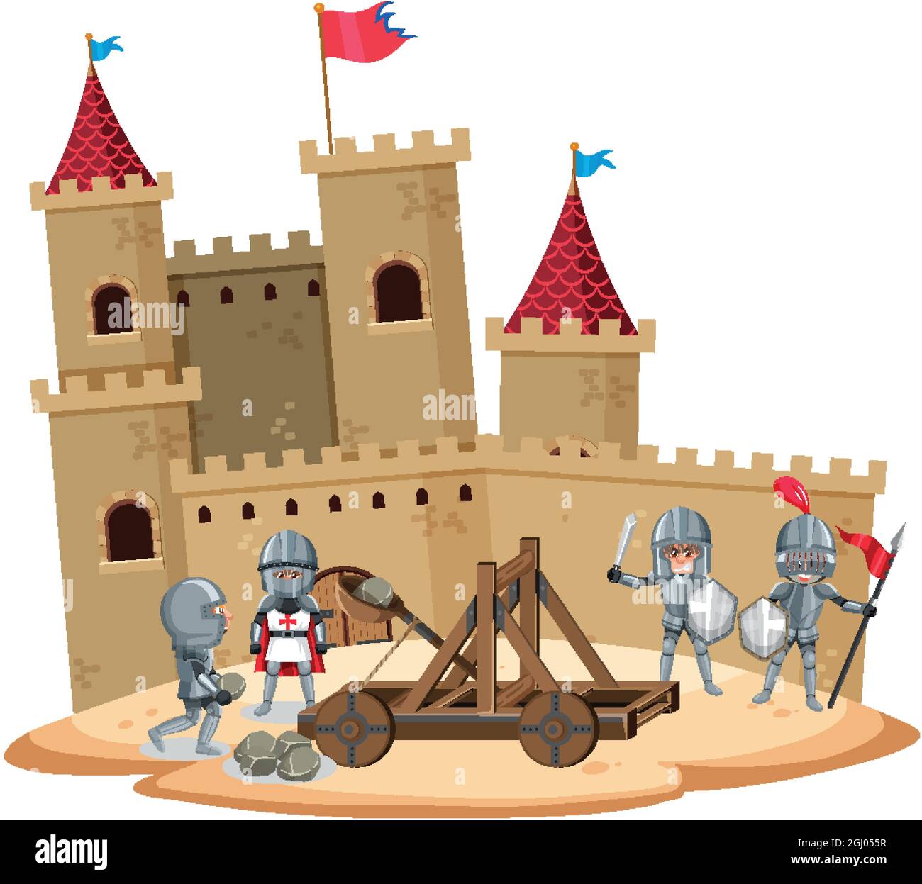 Knight at the castle illustration Stock Vector Image & Art - Alamy