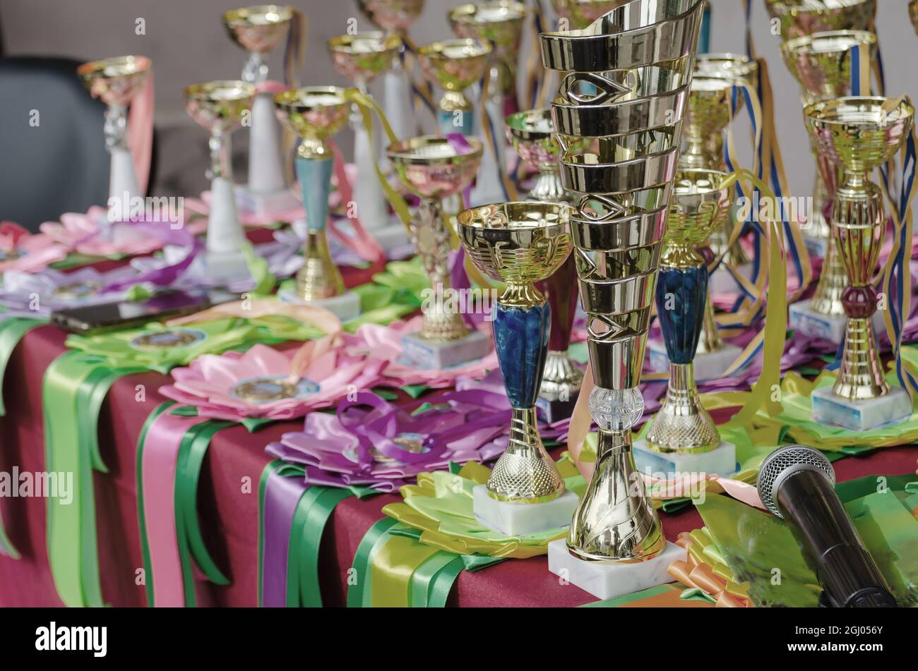 Sports award trophy table hi-res stock photography and images - Alamy