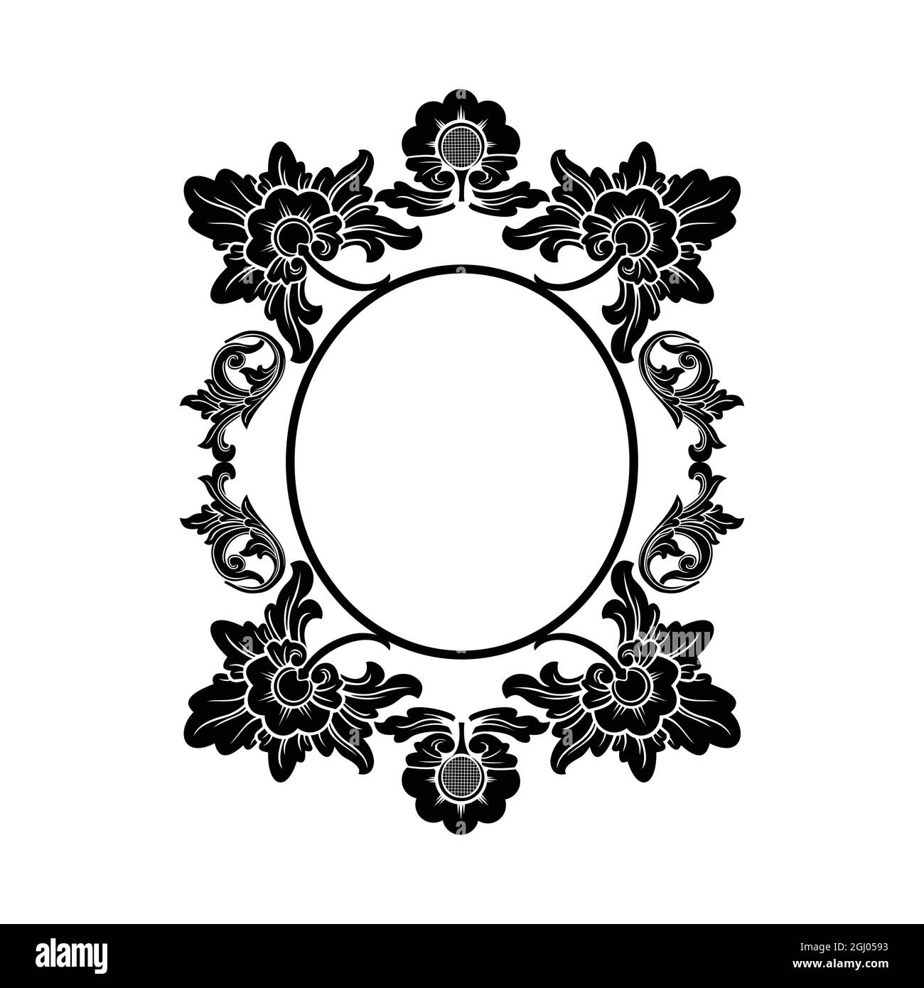 Balinese carving motif frame for invitations, certificates etc Stock ...