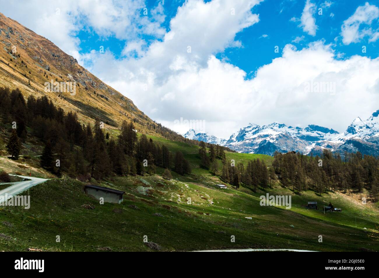 Mountain pathway in the italian Alps in Valle d'Aosta on the trail ...