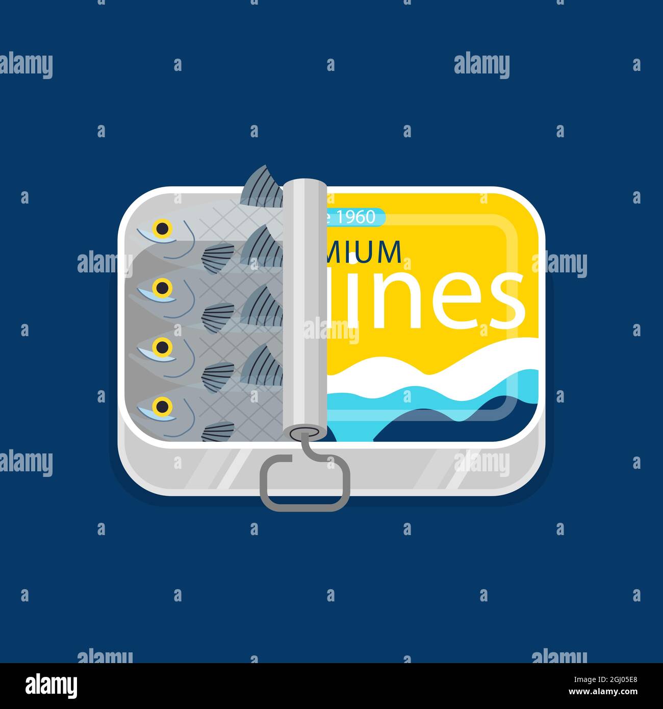 Flat design sardine illustration Vector illustration Stock Vector Image ...