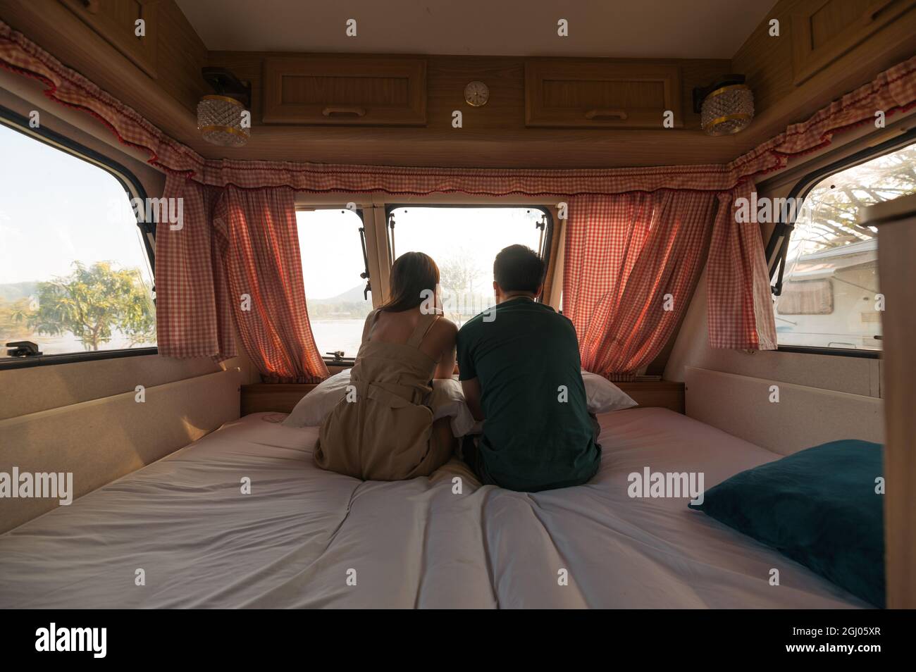 Camper van rear view hi-res stock photography and images - Alamy