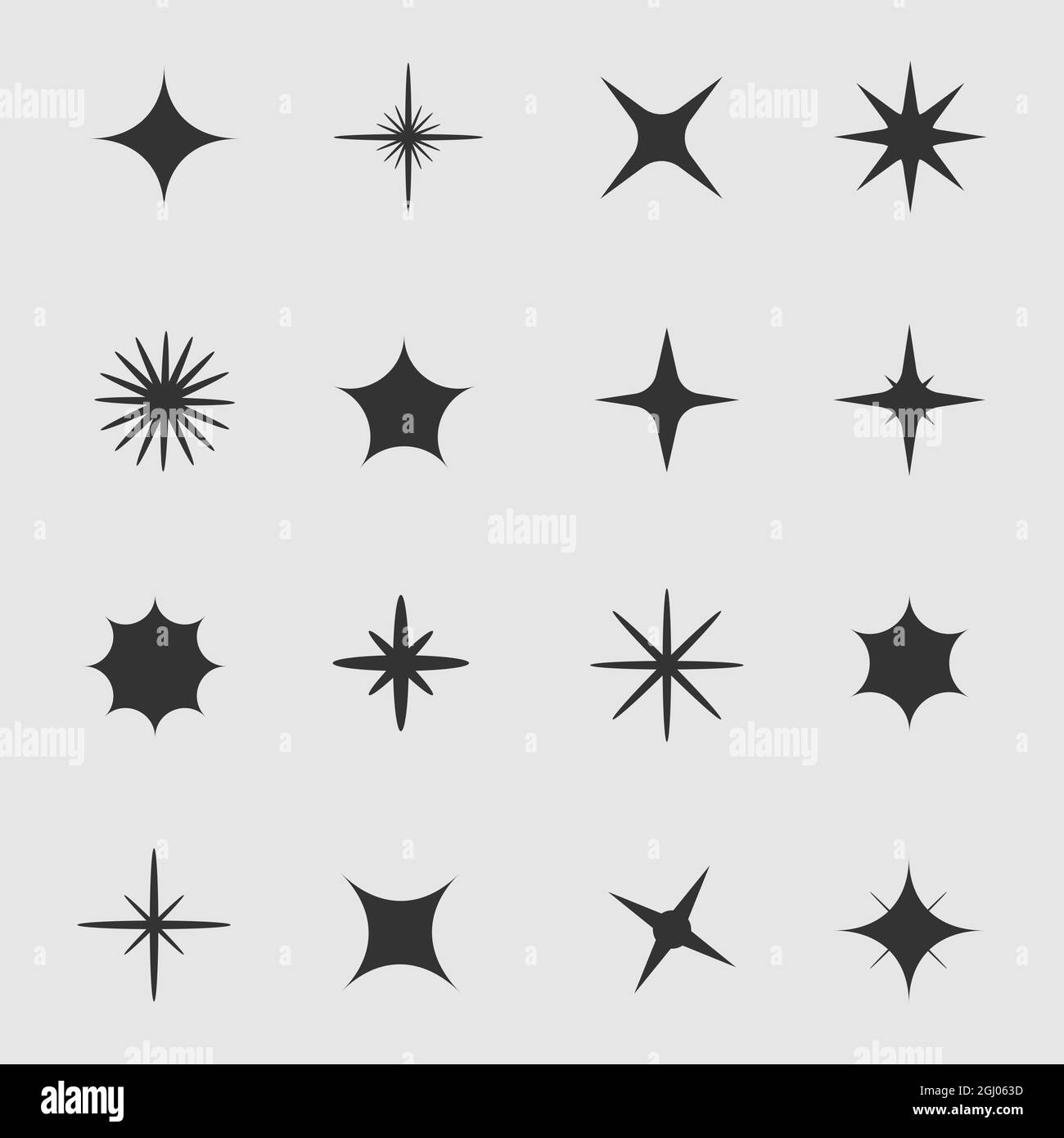 Flat sparkling star set Vector illustration Stock Vector Image & Art - Alamy