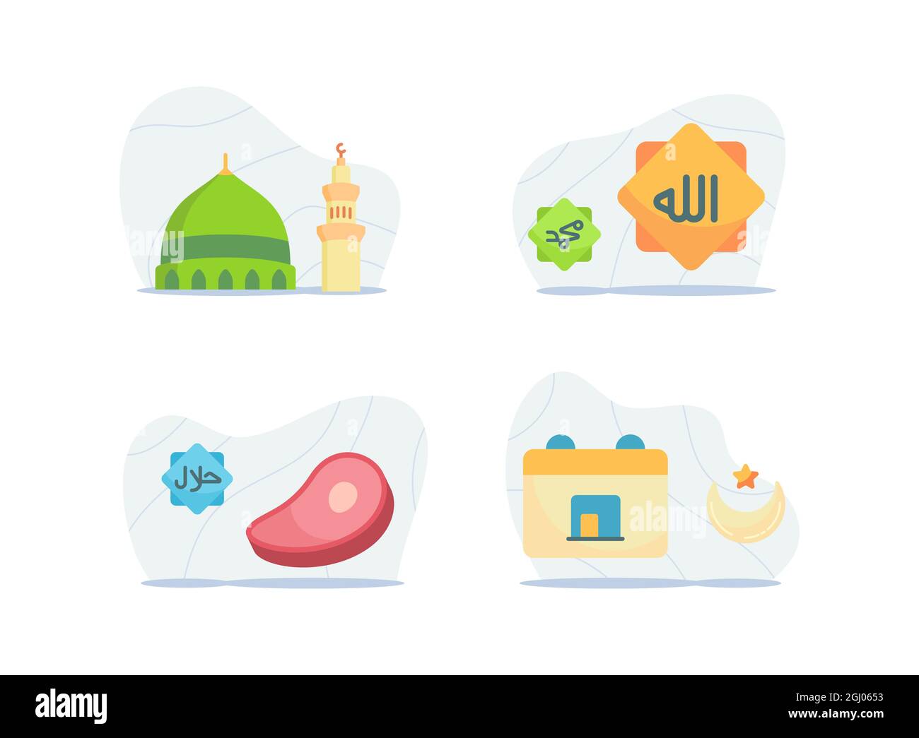 sacrifice set collection package white isolated background with modern ...