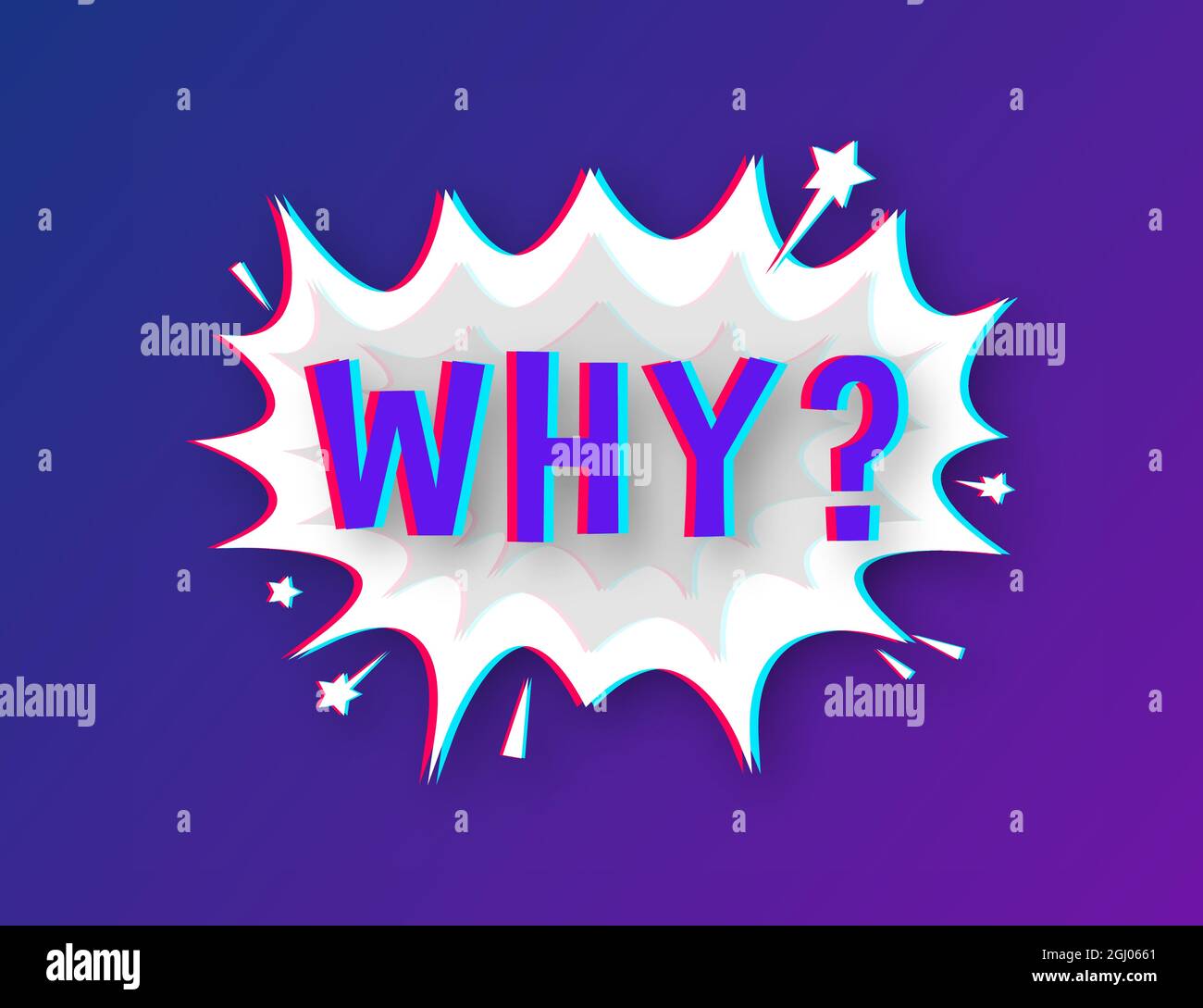 Comic speech bubbles with text Why. Glitch icon. Symbol, sticker tag ...