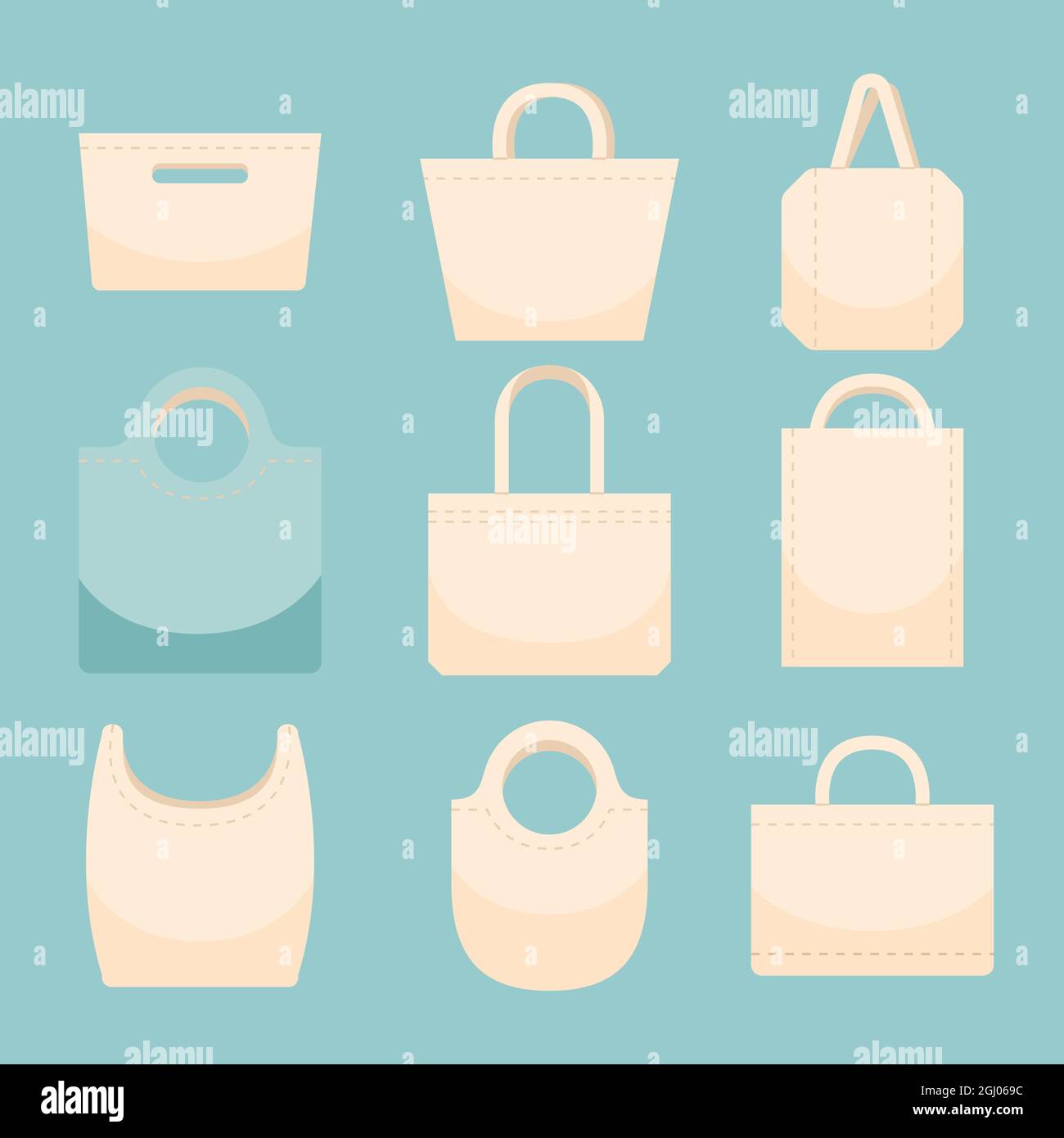 Pack of flat design fabric bag Vector illustration Stock Vector Image ...