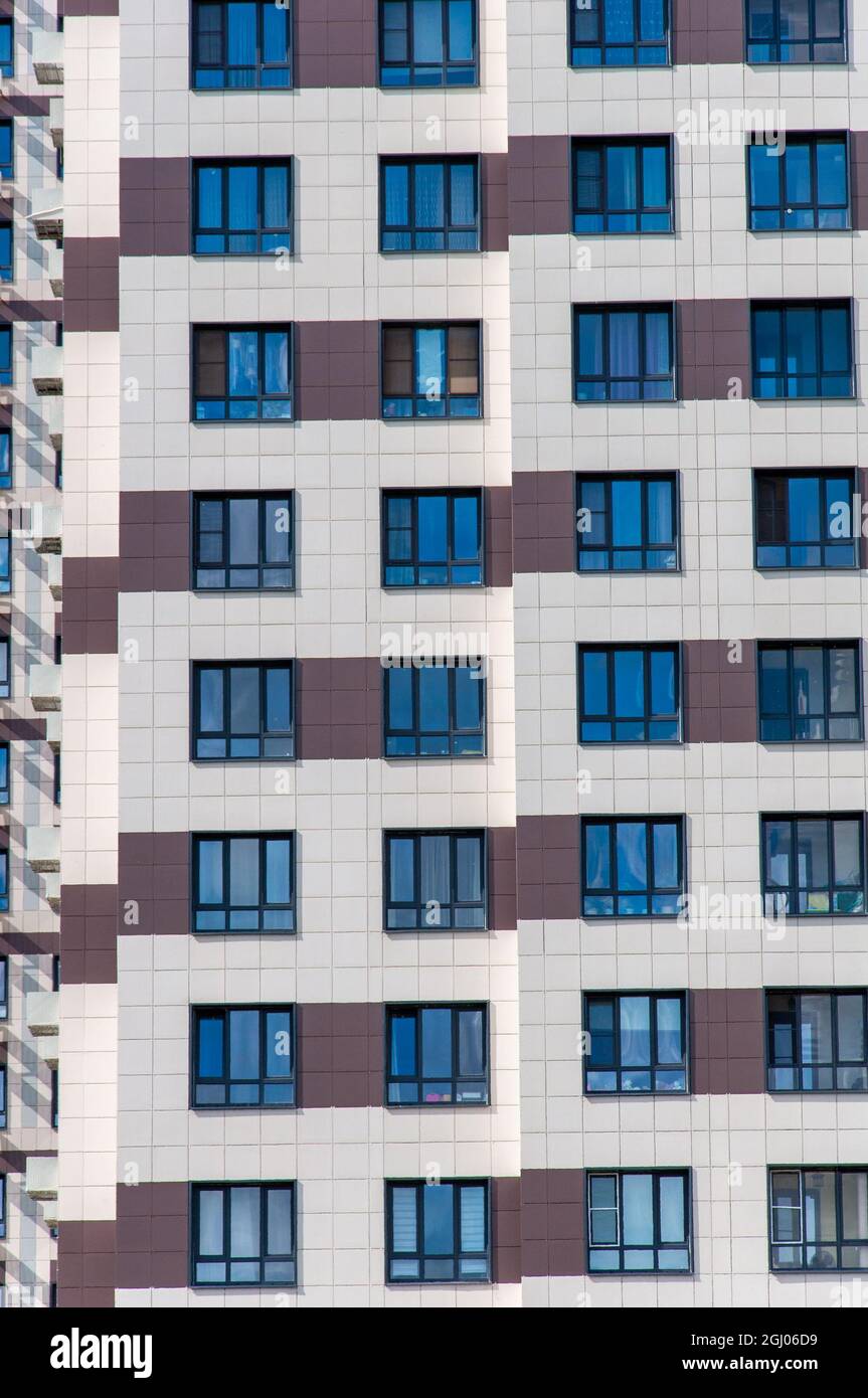 multi-storey residential building without balconies, Russia Stock Photo ...