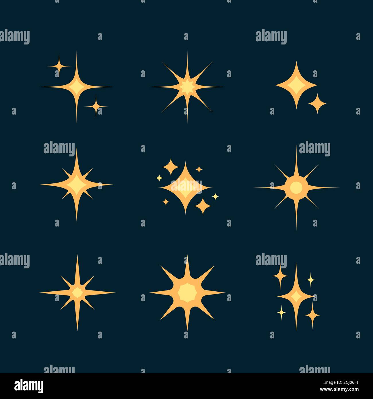 Flat sparkling star set Vector illustration Stock Vector Image & Art - Alamy