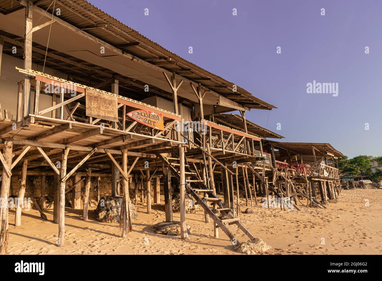 wooden buildings on the tropical beach Stock Photo - Alamy