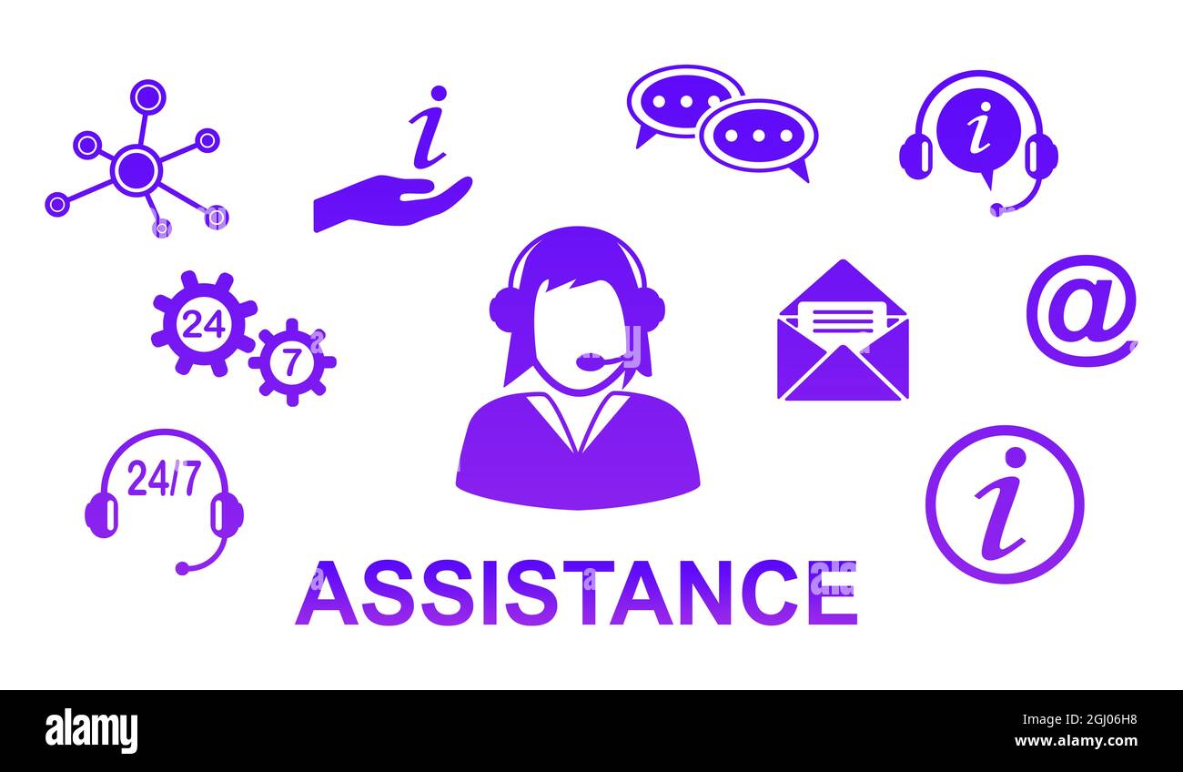 Illustration of an assistance concept Stock Photo - Alamy
