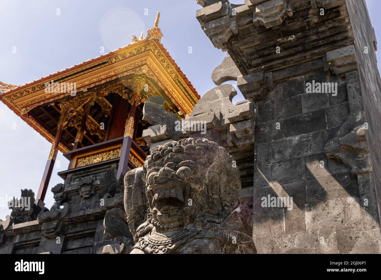 guardian demon in front of hindu temple Stock Photo - Alamy