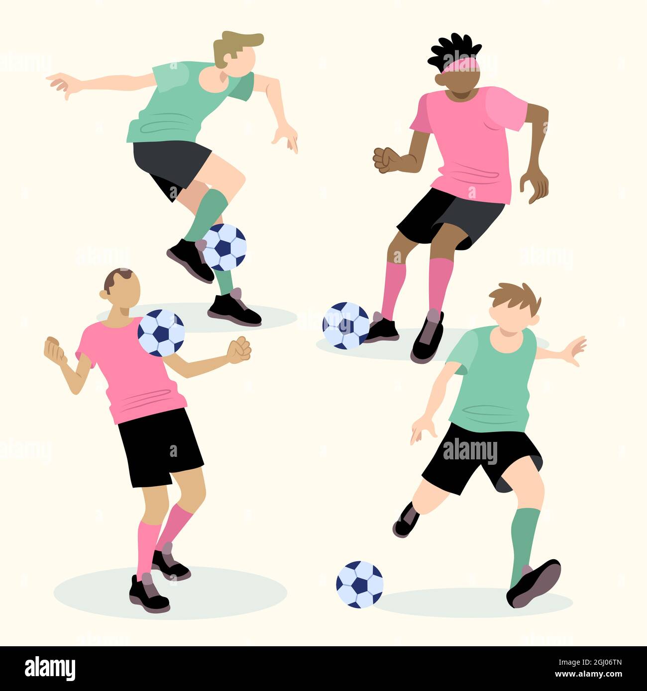 Flat football player set Vector illustration Stock Vector Image & Art ...
