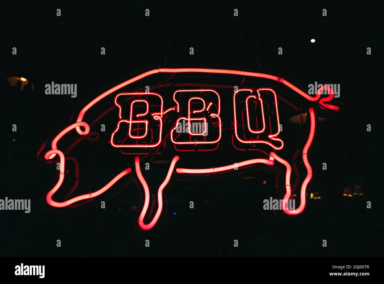 NEON BBQ SIGN Stock Photo - Alamy