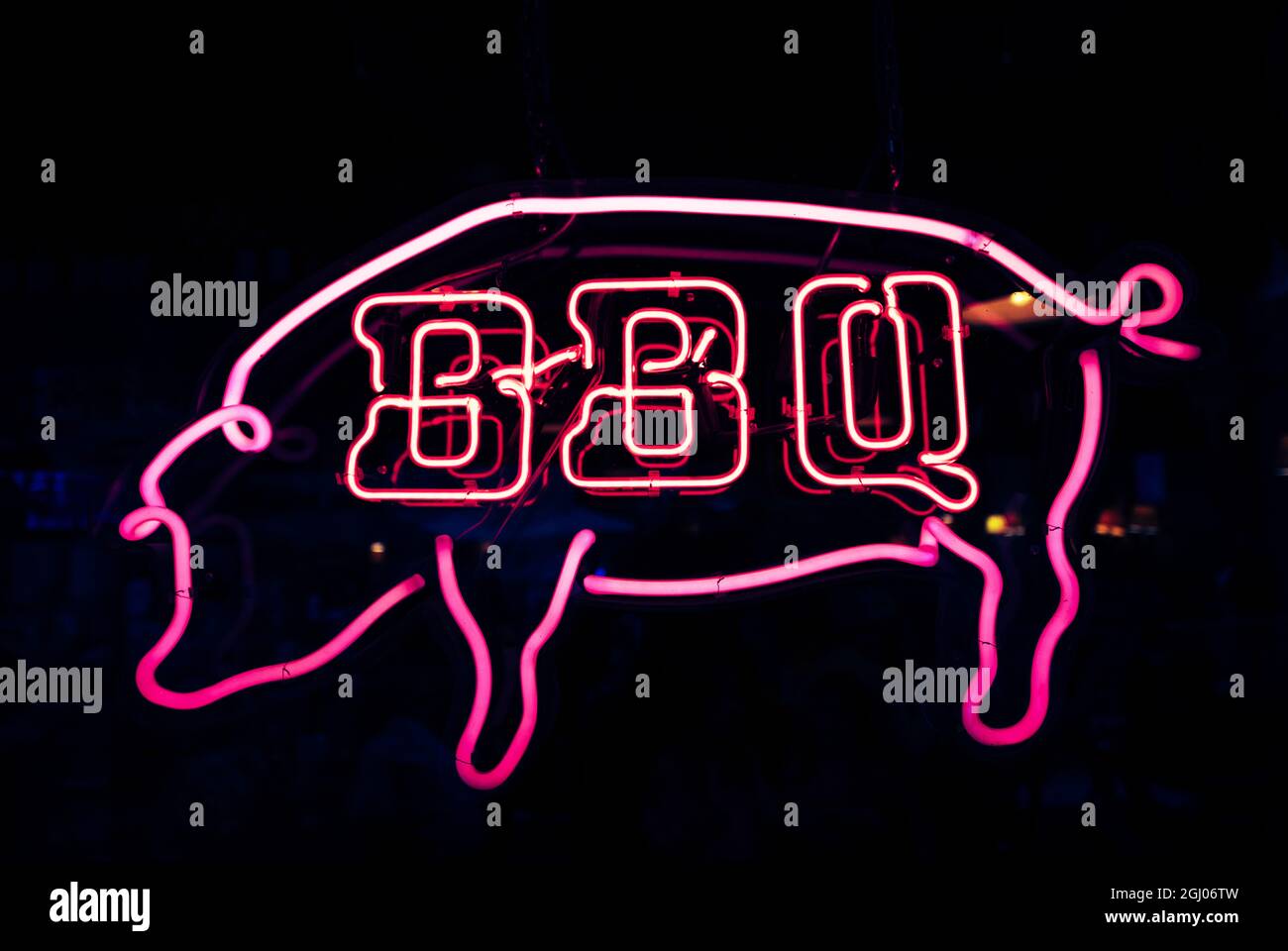 NEON BBQ SIGN Stock Photo - Alamy