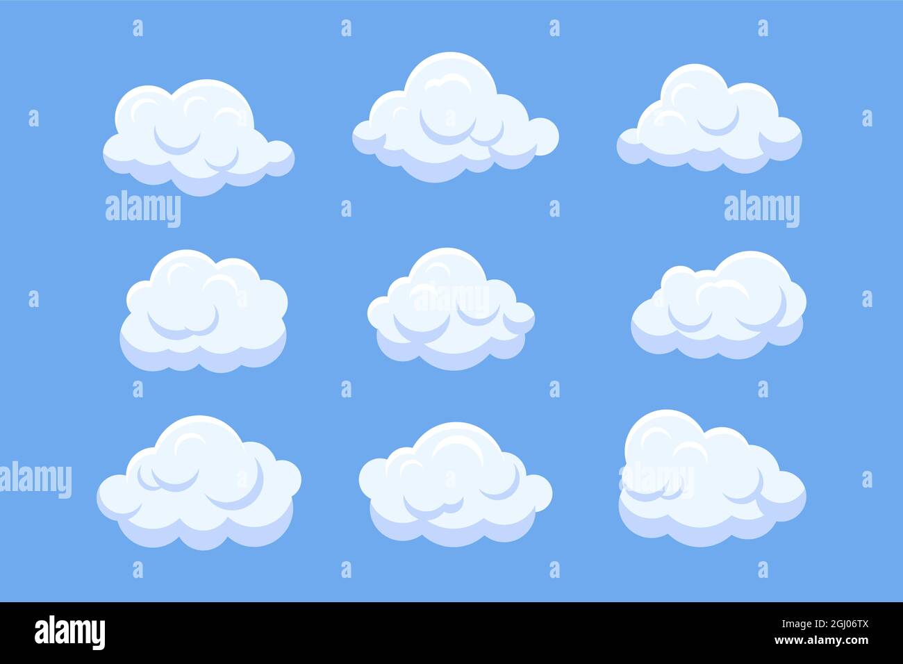 Cartoon cloud in the sky set Vector illustration Stock Vector Image ...