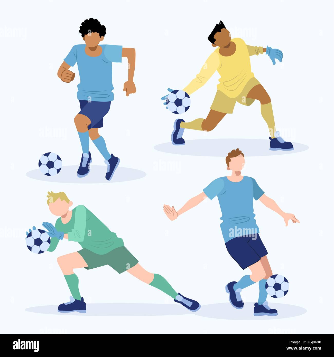 Flat football player set Vector illustration Stock Vector Image & Art ...