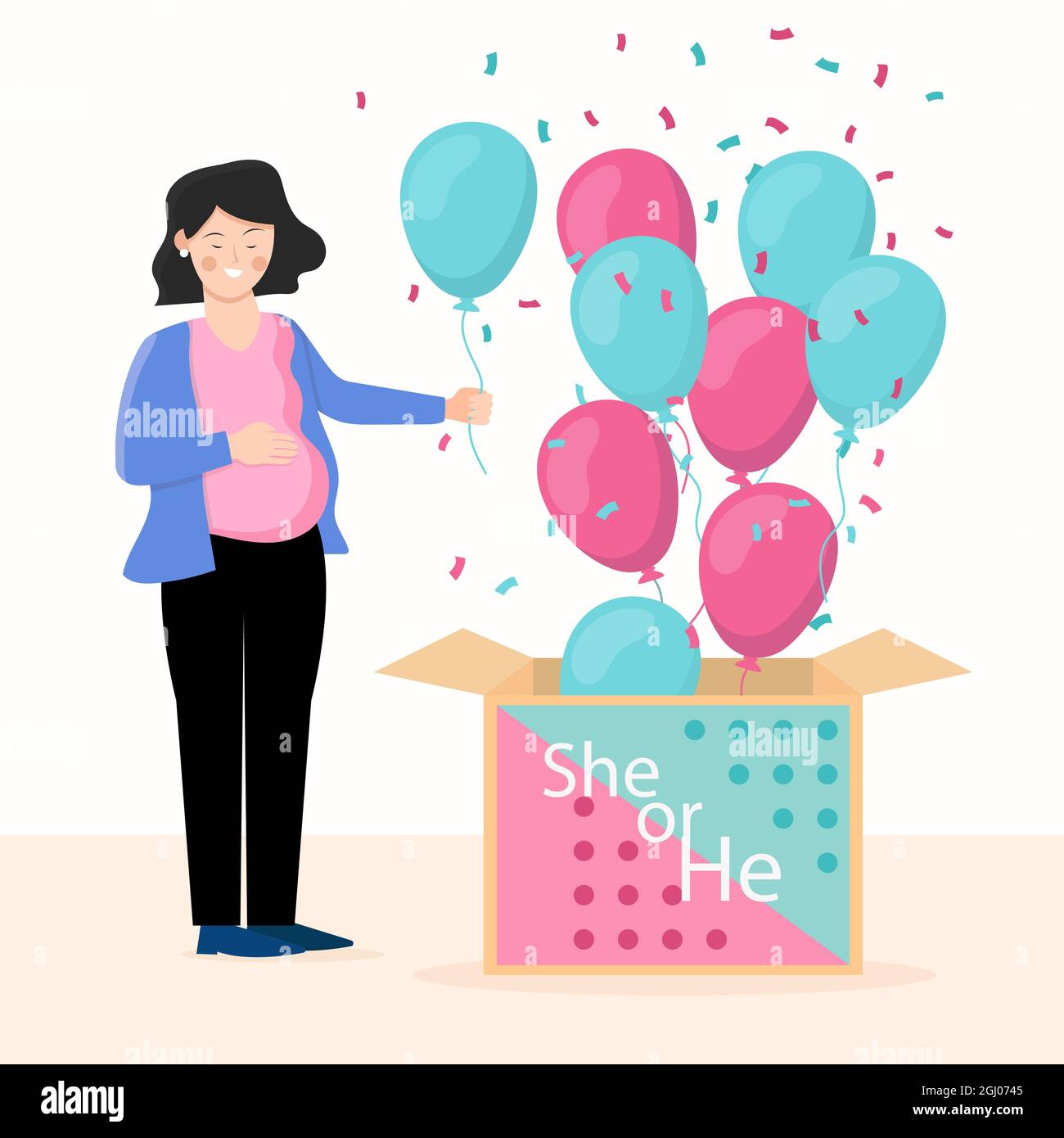 Gender reveal concept illustrated in flat design Vector illustration ...