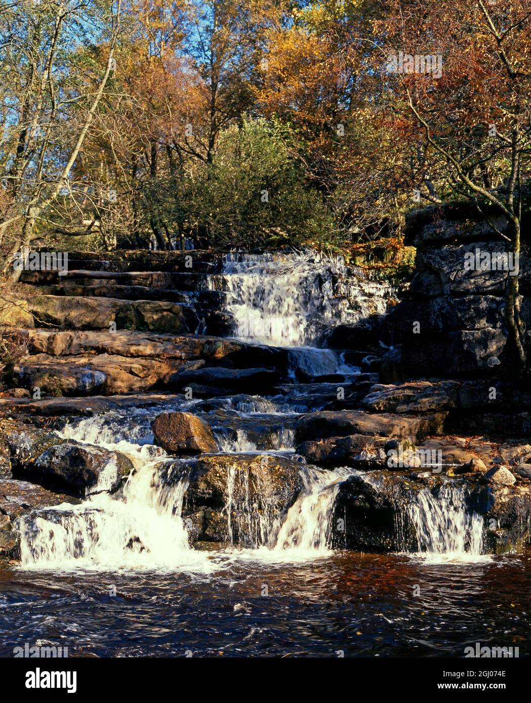 Kisdon Falls Waterfall, Keld, Yorkshire Dales, North Yorkshire, England ...