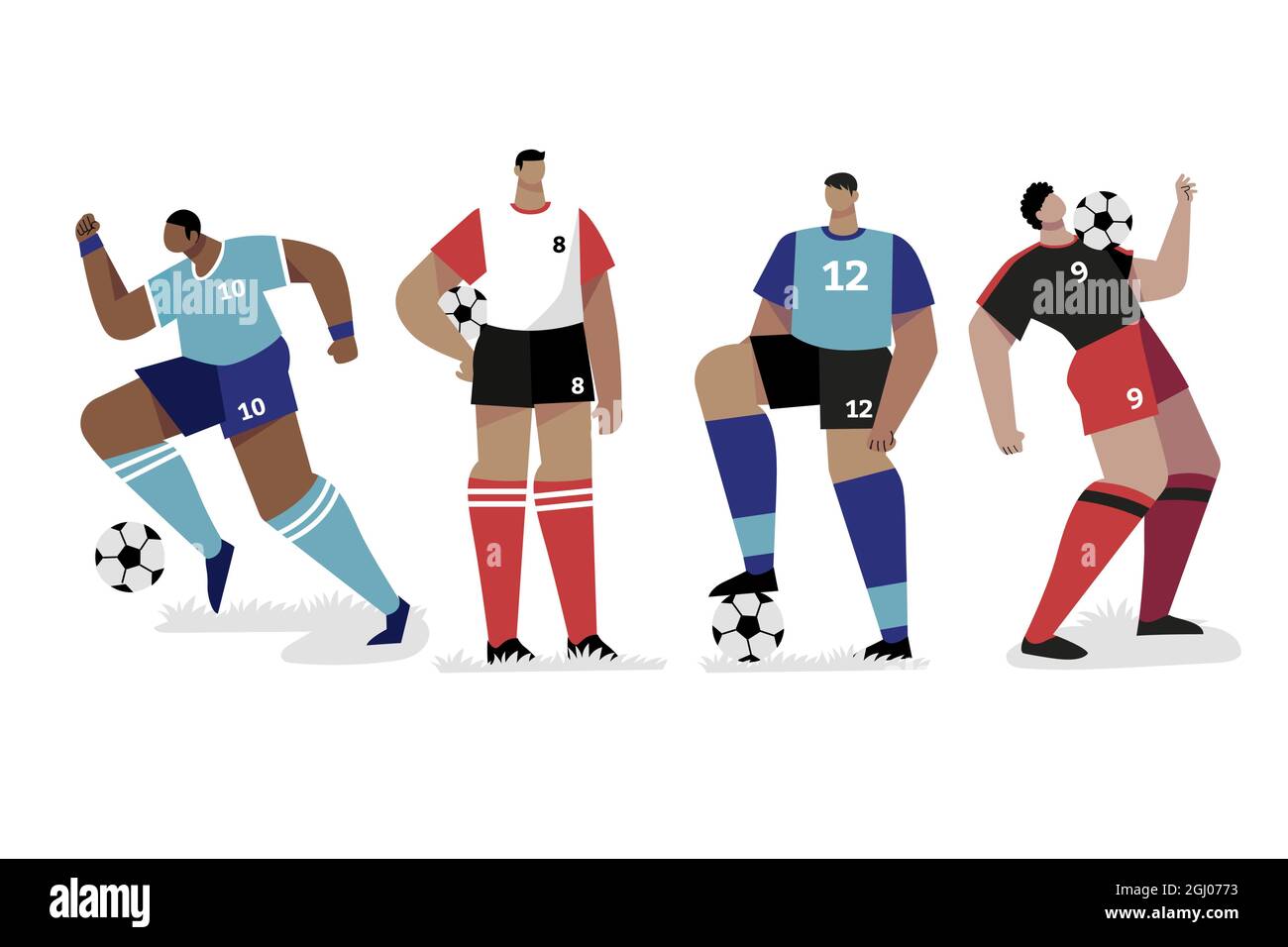 Flat design football player set Vector illustration Stock Vector Image ...