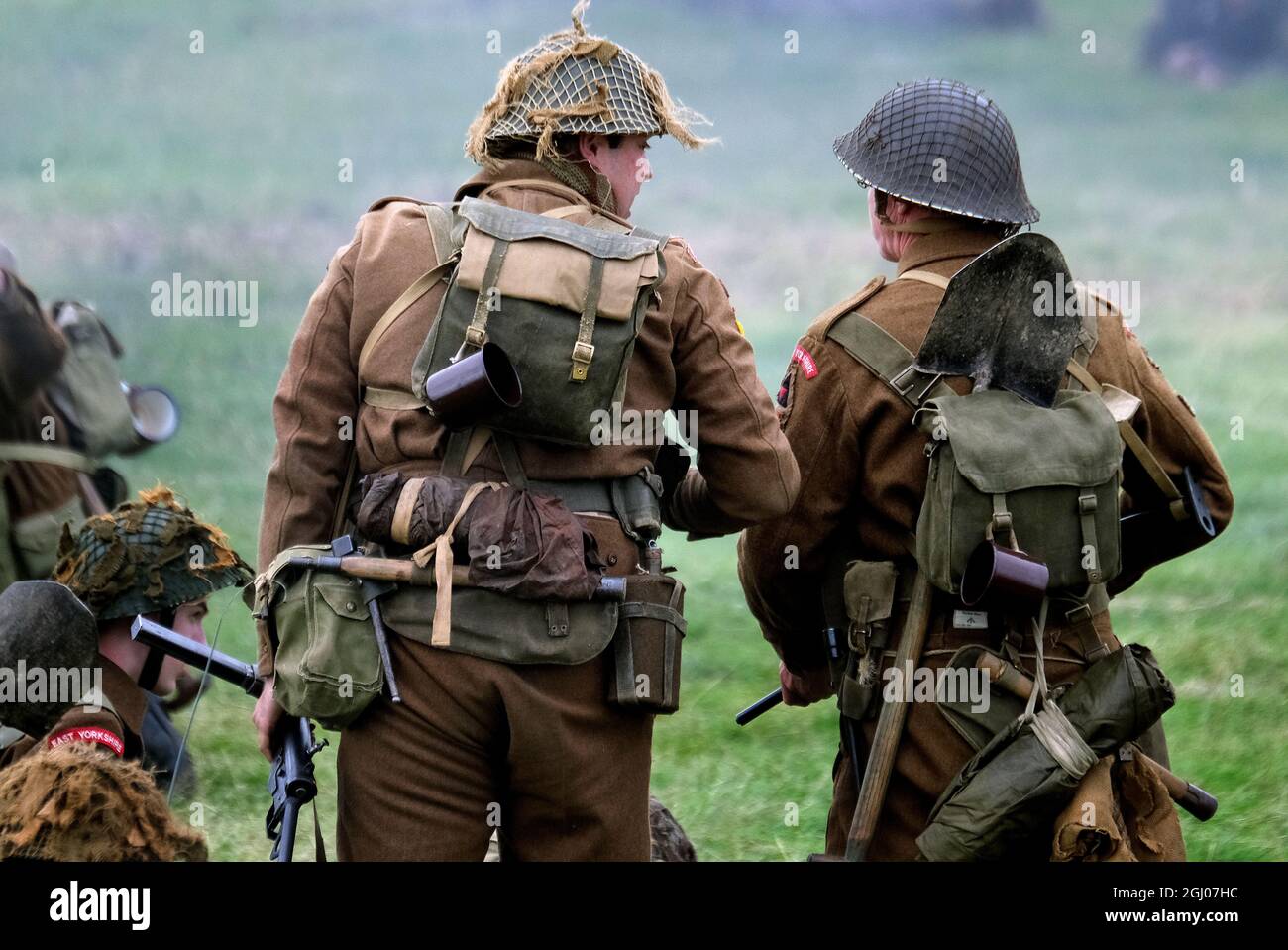 Second world war enactors dressed as British infantry at meet ...