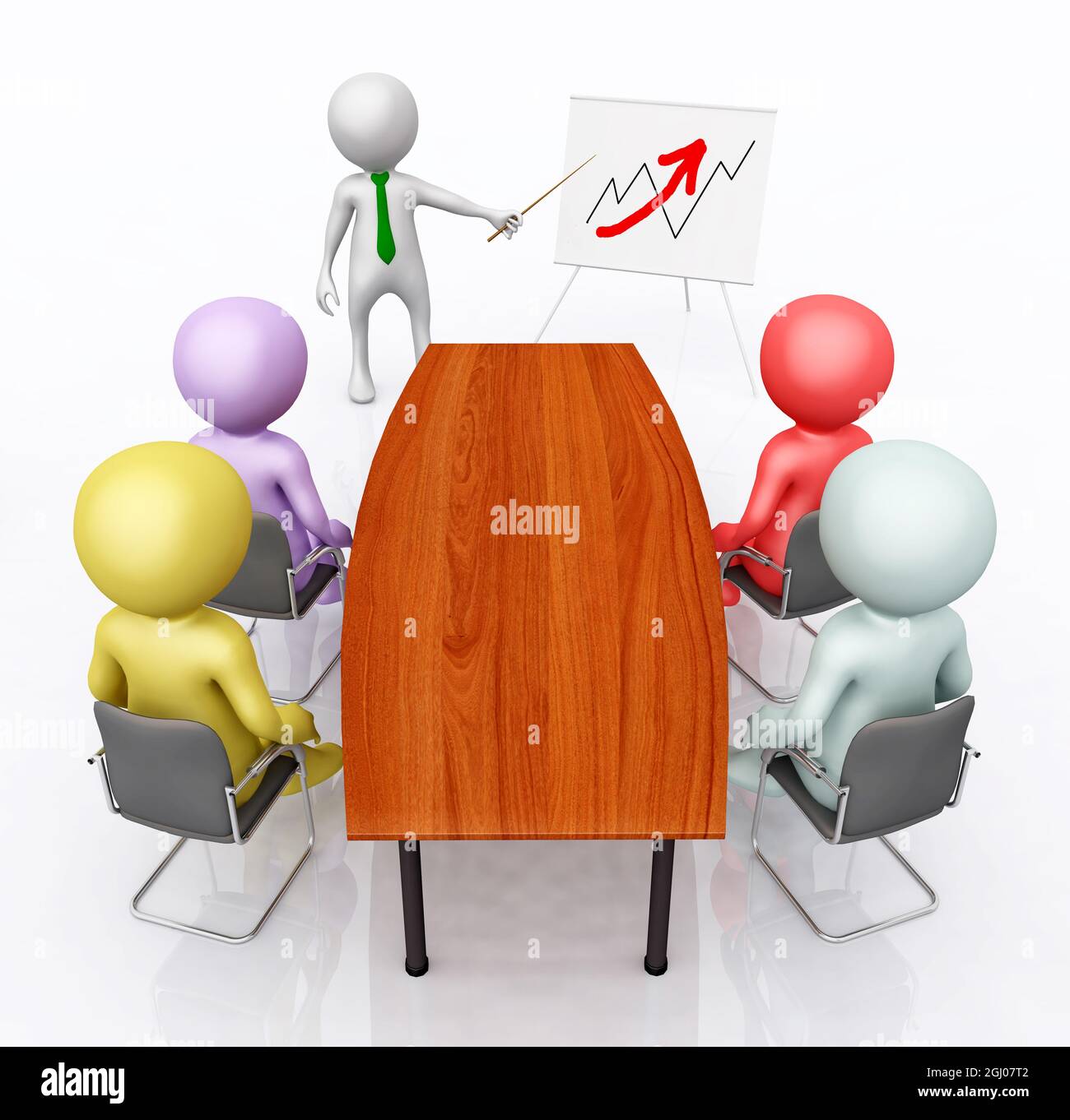 Business presentation with 3D figures Stock Photo - Alamy