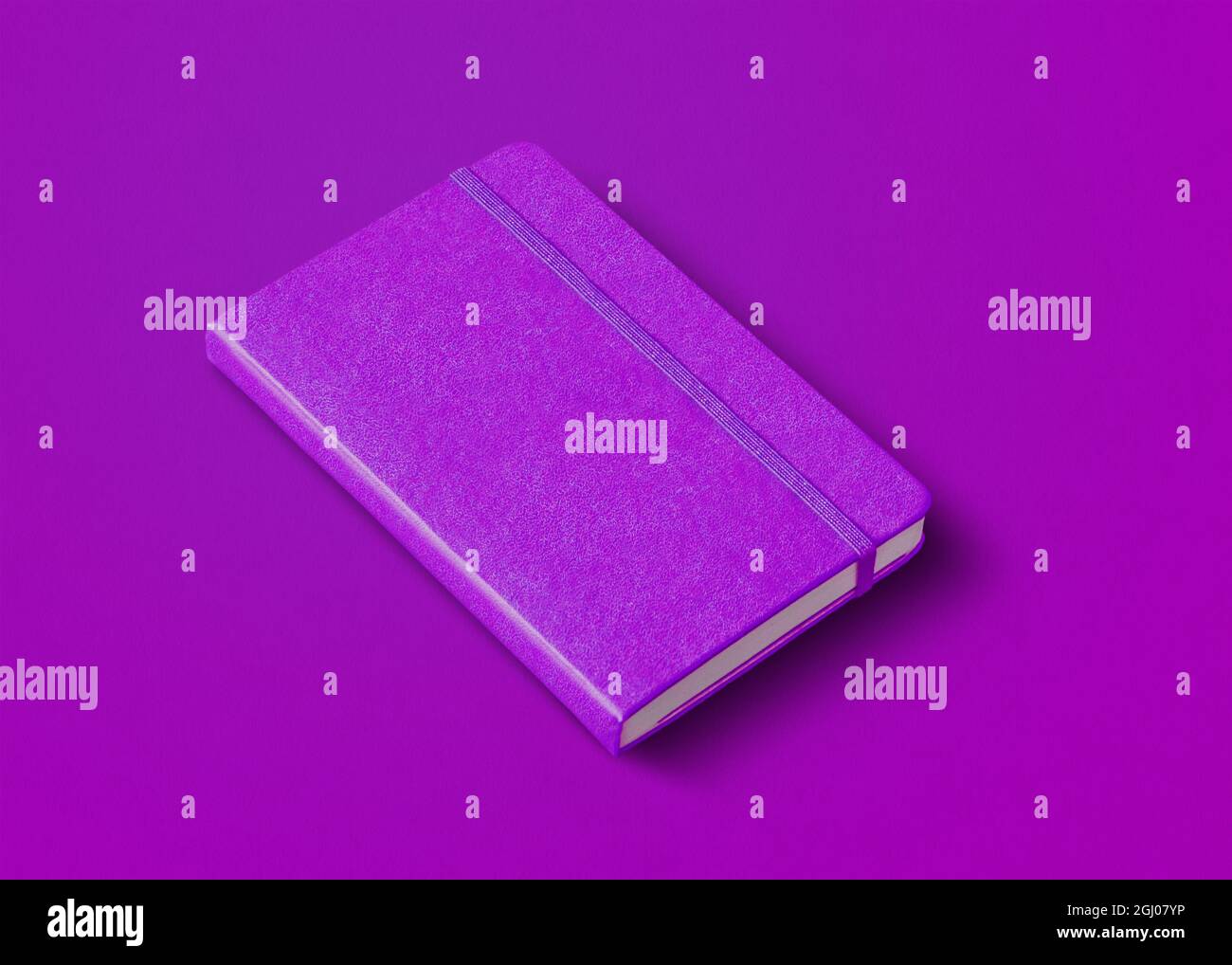 Purple closed notebook mockup isolated on color background Stock Photo ...