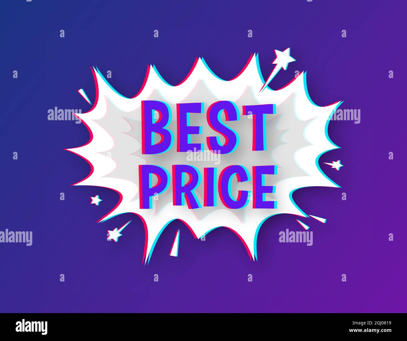 Comic speech bubbles with text Best price. Glitch icon. Symbol, sticker ...