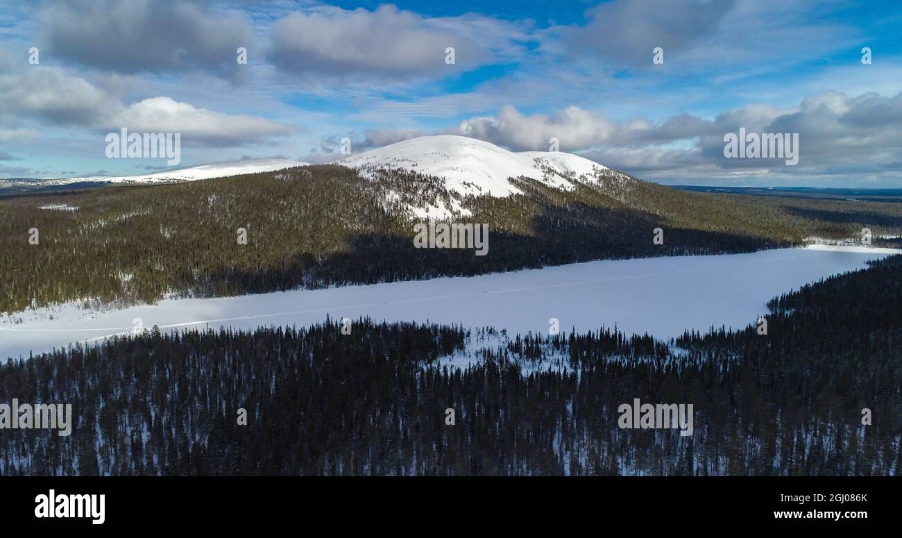 Lake Kesankijarvi spring day Stock Photo - Alamy