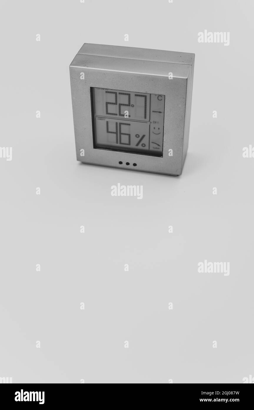 Temperature and humidity sensor with LCD display Stock Photo - Alamy