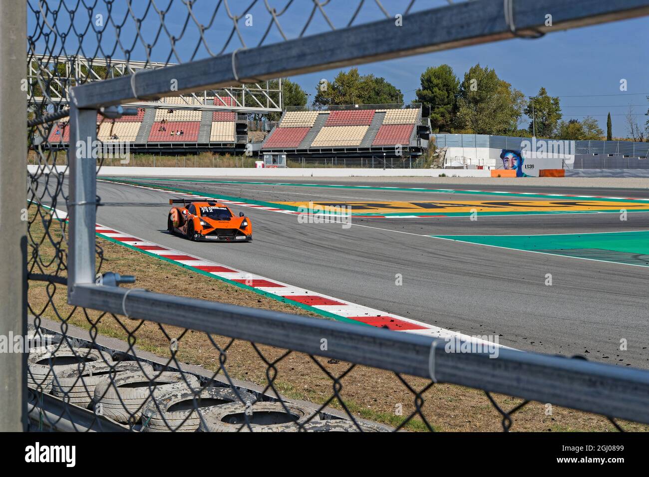 BARCELONA, SPAIN, September 5, 2021 : On track behind the protection ...
