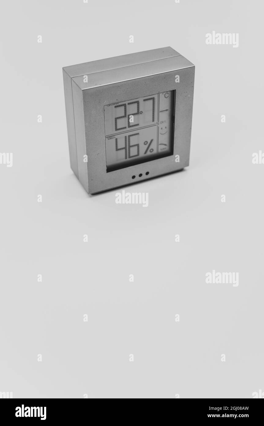 Temperature and humidity sensor with LCD display Stock Photo - Alamy