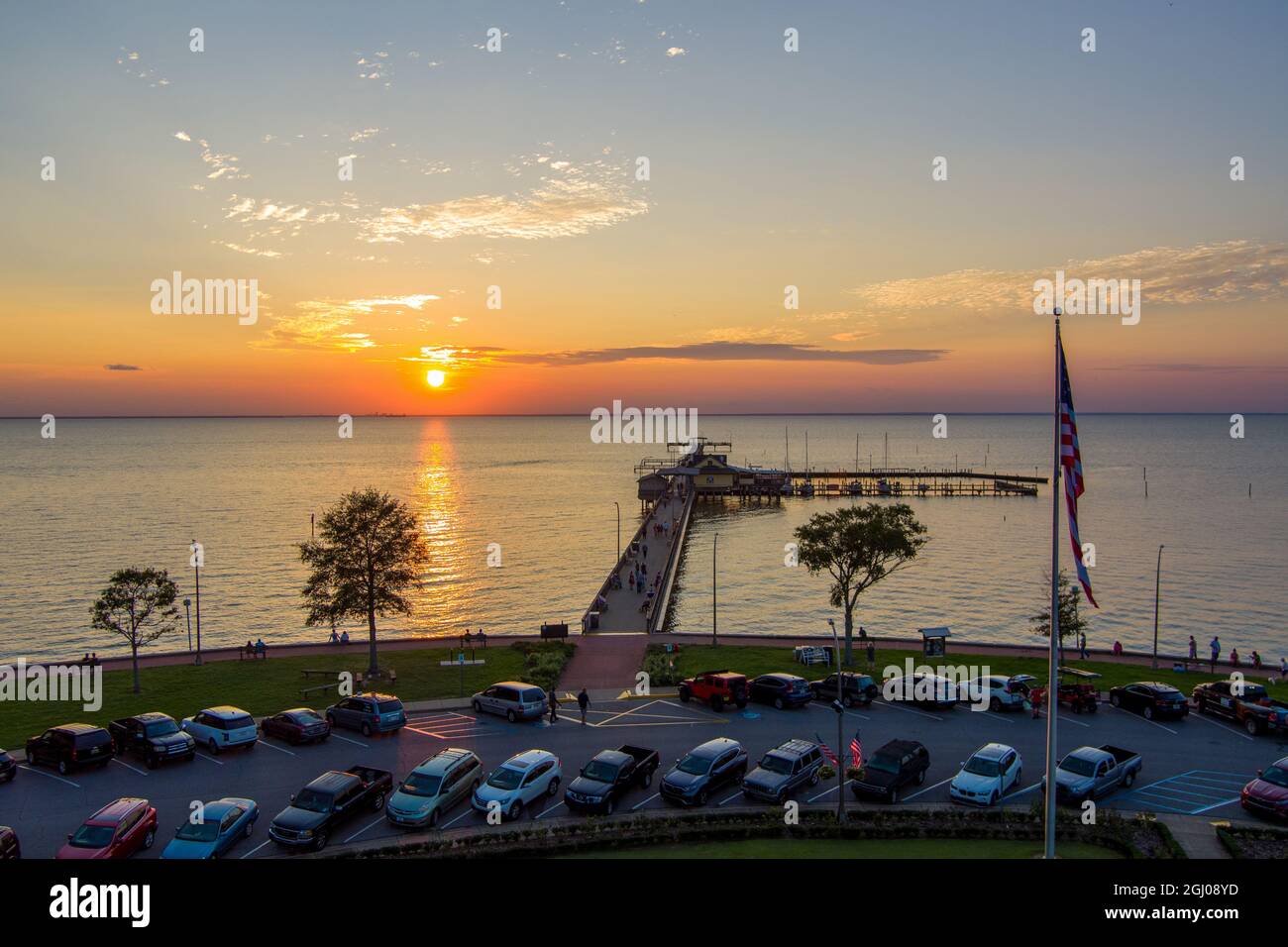 Fairhope pier at sunset Stock Photo - Alamy