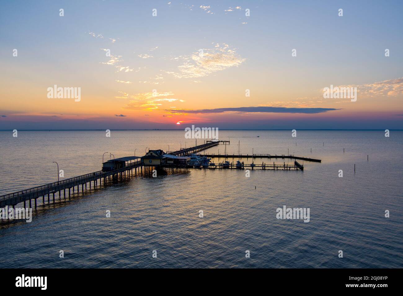 Fairhope pier at sunset Stock Photo - Alamy