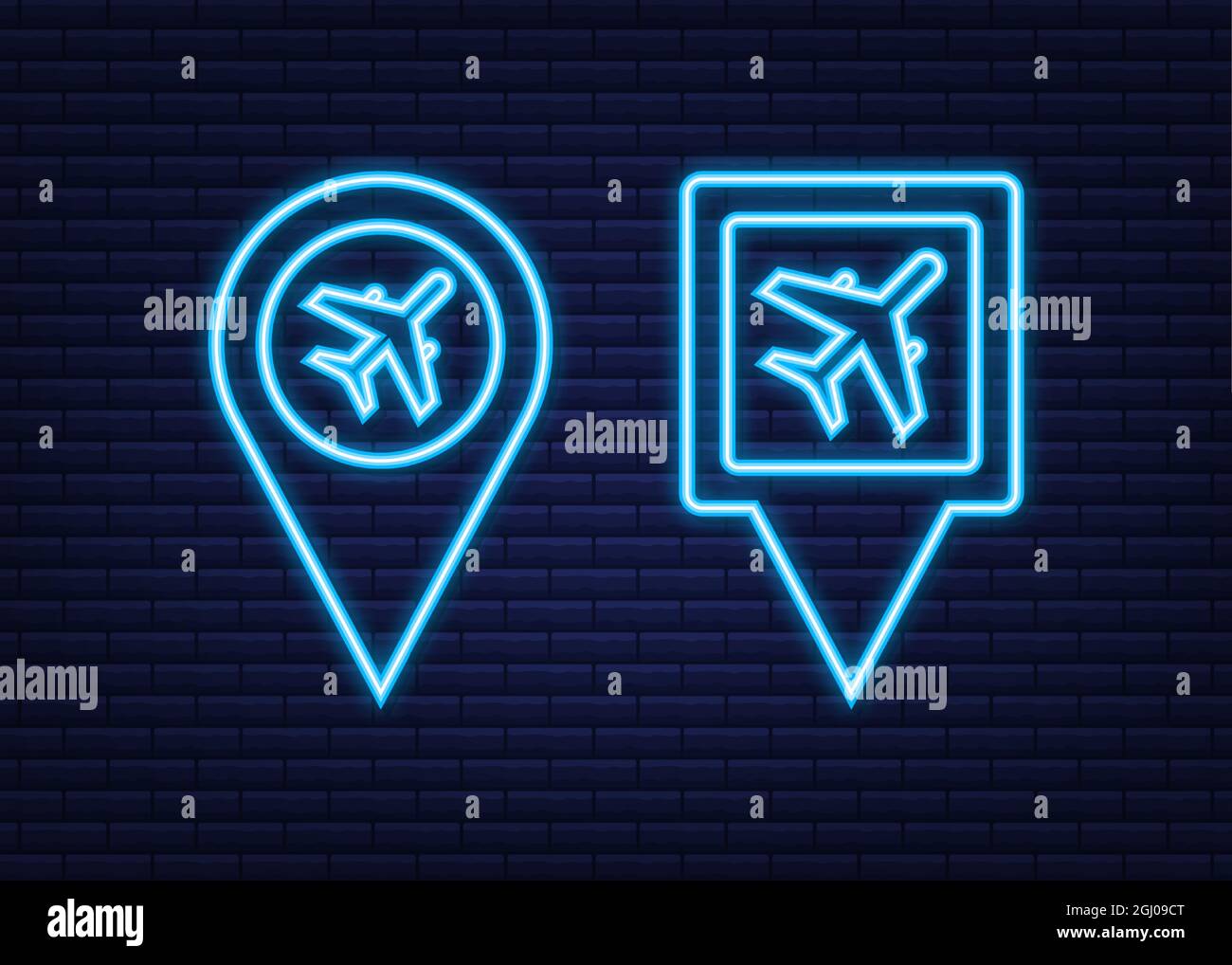 Airport pin for concept design. Pin point icon. Map symbol. Location ...