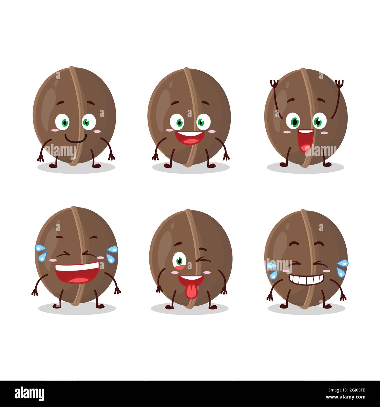 Cartoon character of walnuts with smile expression. Vector illustration ...